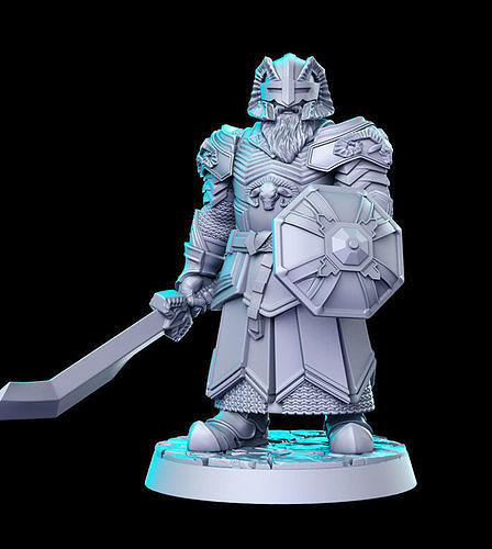 Dwarf Ram Hobbit Lord of the Rings LOTR 32mm Pre-supported 3D model 3D ...