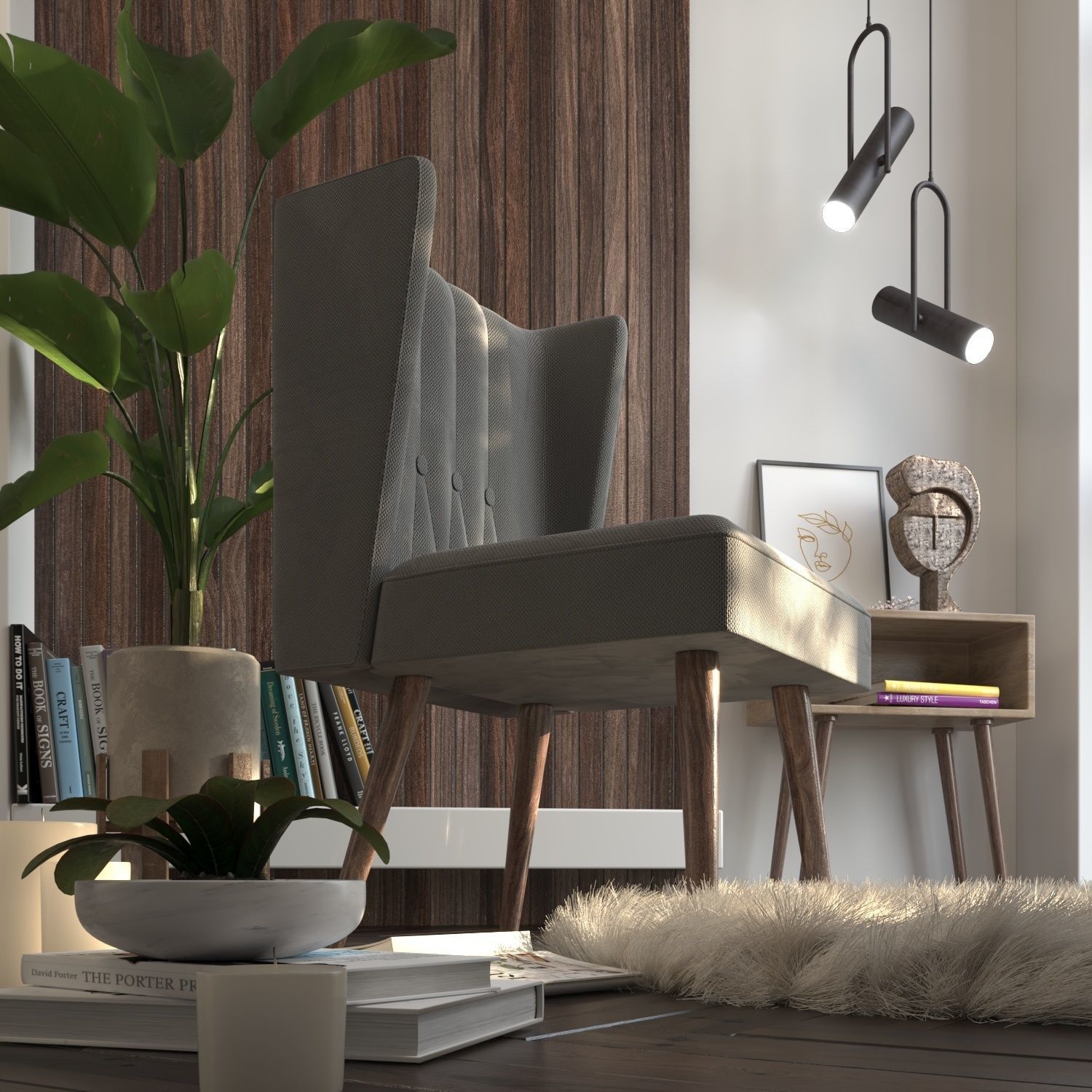 Sitting place in the corner of the room 3D model | CGTrader