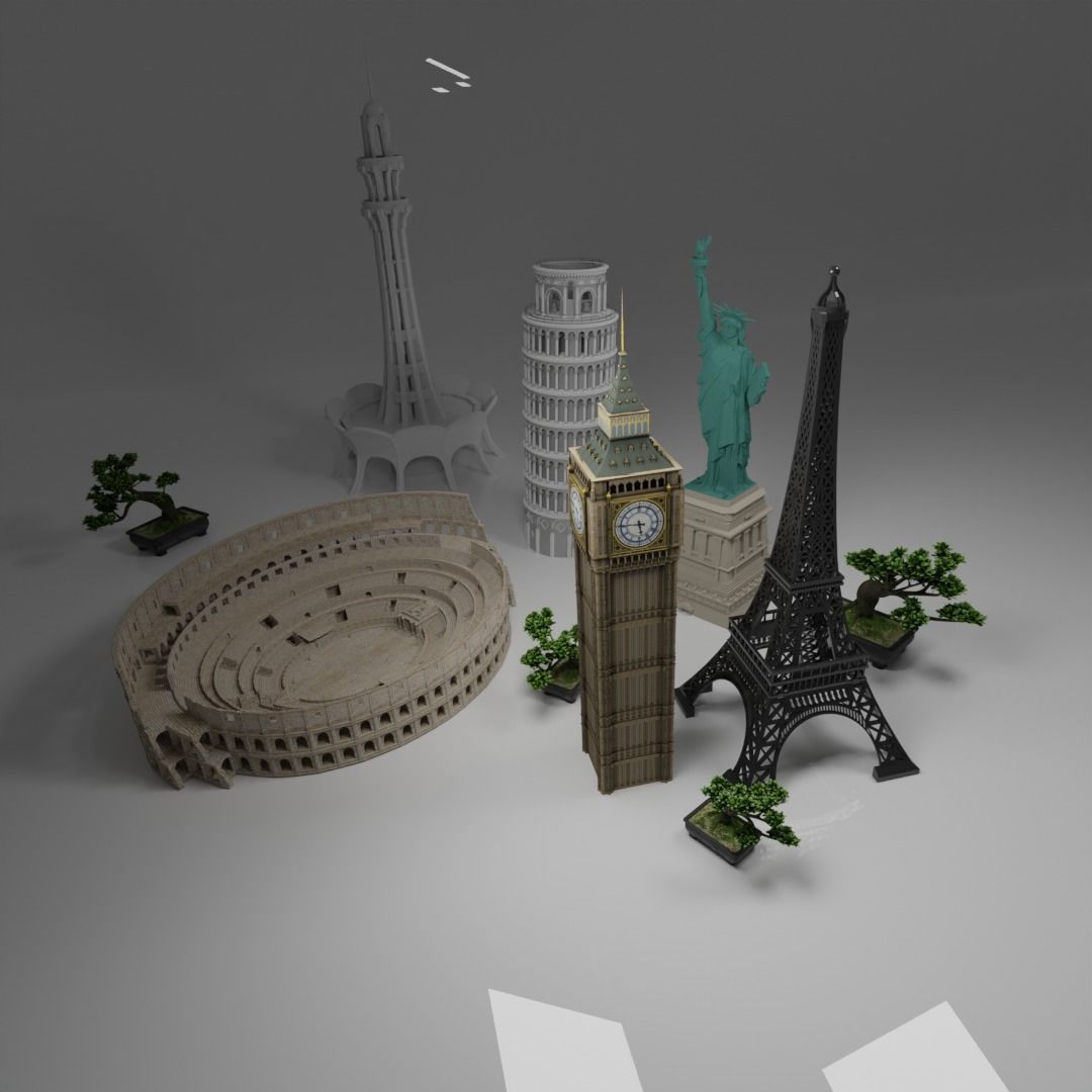 various landmarks from all around the world 3D models 3D model | CGTrader
