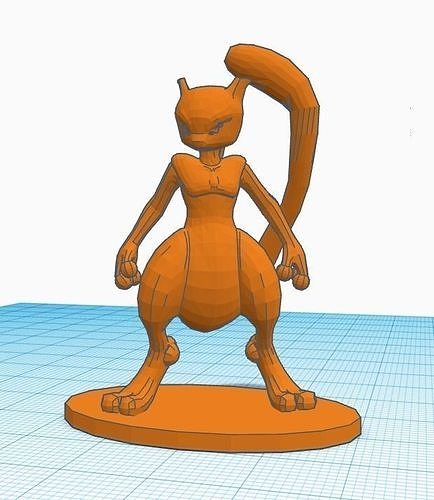 Mewtwo with base scaled 3D model 3D printable | CGTrader