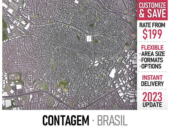 3D model Contagem - 3D City Model VR / AR / low-poly | CGTrader