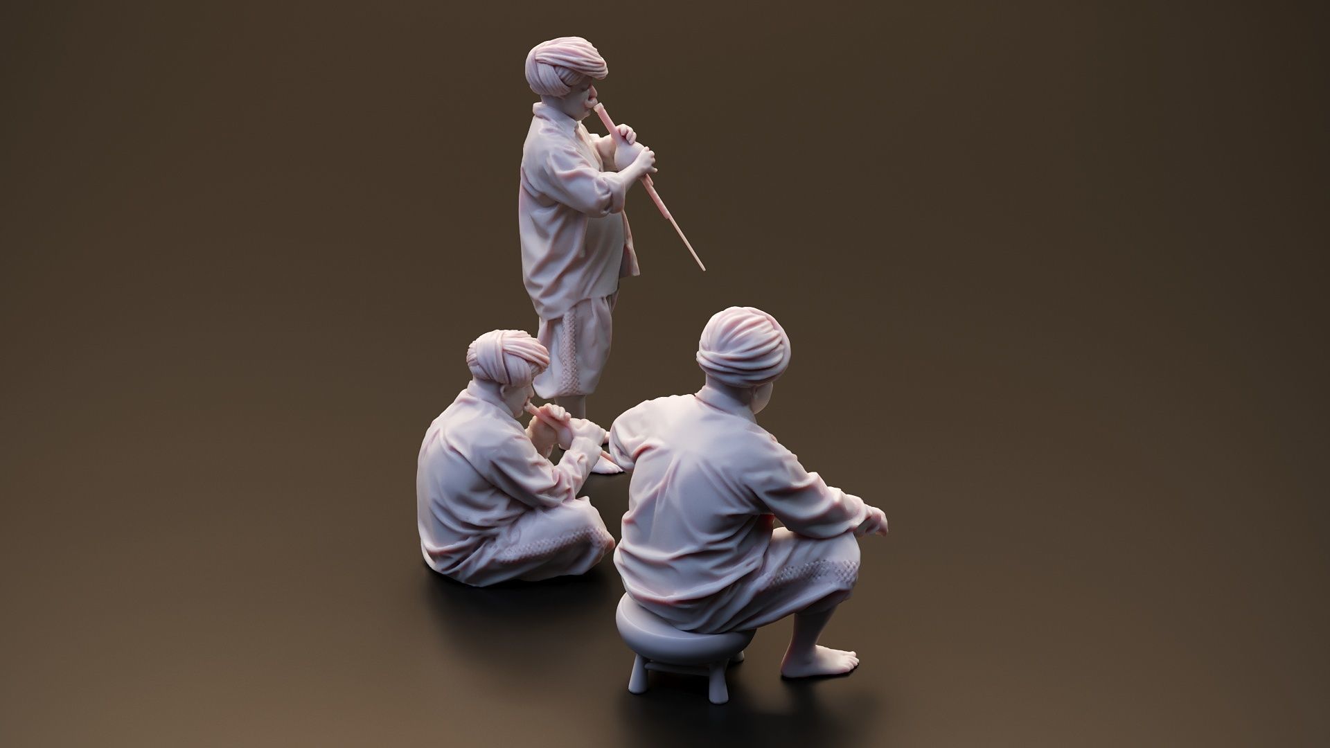 Realistic 3D Scan Flutist Man Model and Pose Blender Compatible 3D ...