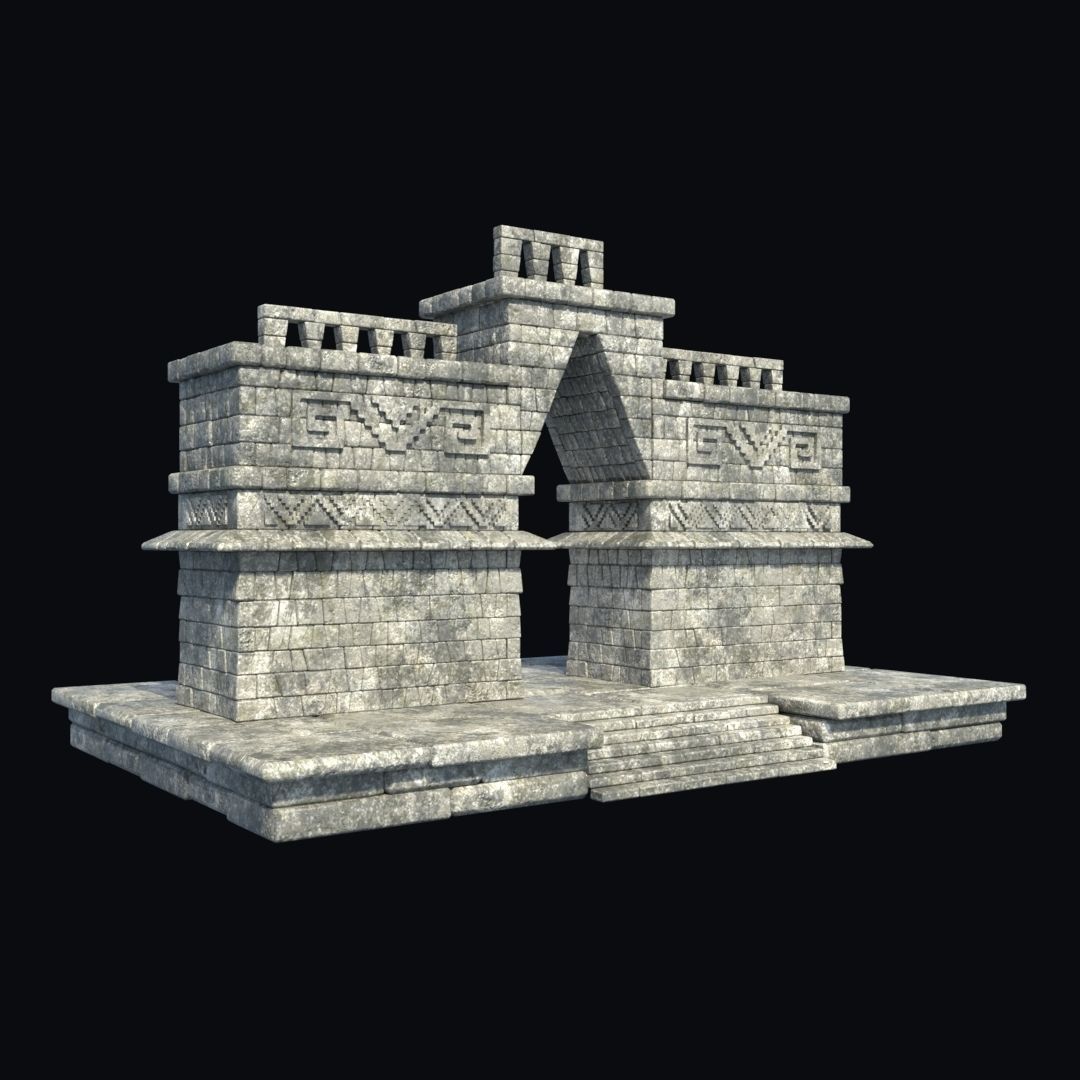 3D model TEMPLE ANCIENT AZTEC MAYAN INCA STONE PLATFORM STAIRS ...