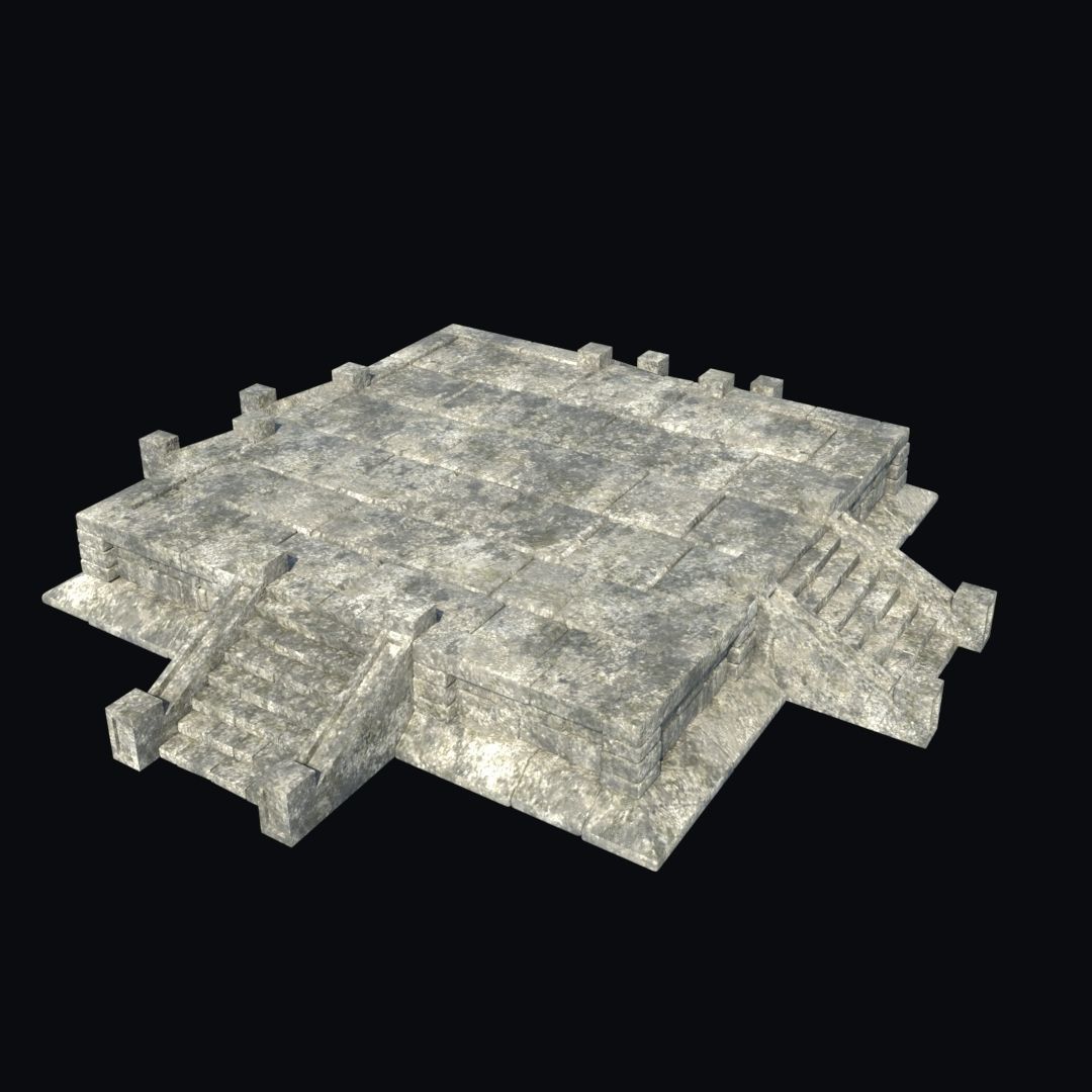 3D model TEMPLE ANCIENT AZTEC MAYAN INCA STONE PLATFORM STAIRS ...