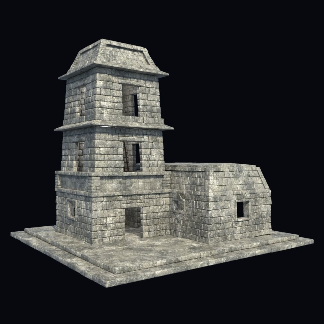 3D model BUILDING AZTEC MAYAN INCA STONE HOUSE TEMPLE COLLECTION VR ...