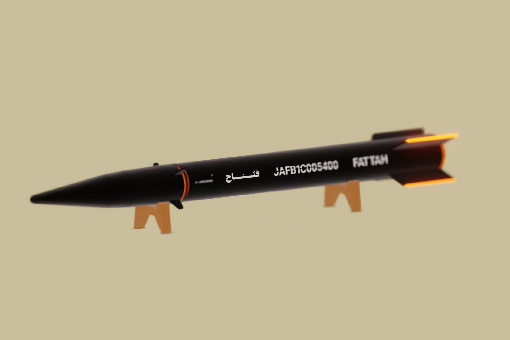 3D model Fattah - Iranian Hypersonic Missile 3D Model VR / AR / low ...
