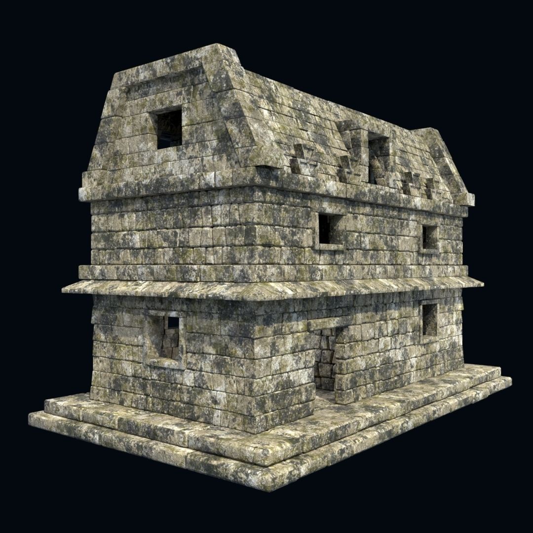 3D model OLD ANCIENT HOUSE AZTEC MAYAN INCA STONE TEMPLE COLLECTION VR ...