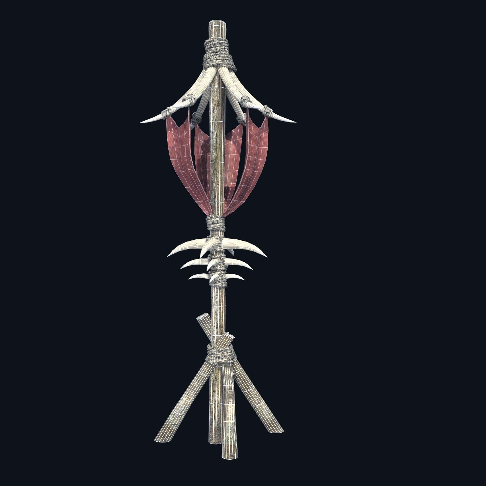 3D model ORC TOTEM BANNER SIGN FORT CAMP ORCISH BARRICADE COLLECTION VR ...