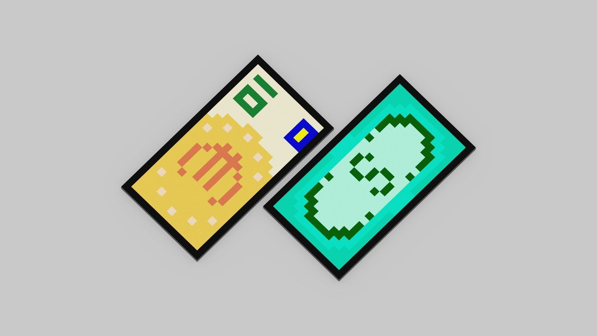 3D model Pixel Money Pack VR / AR / low-poly | CGTrader