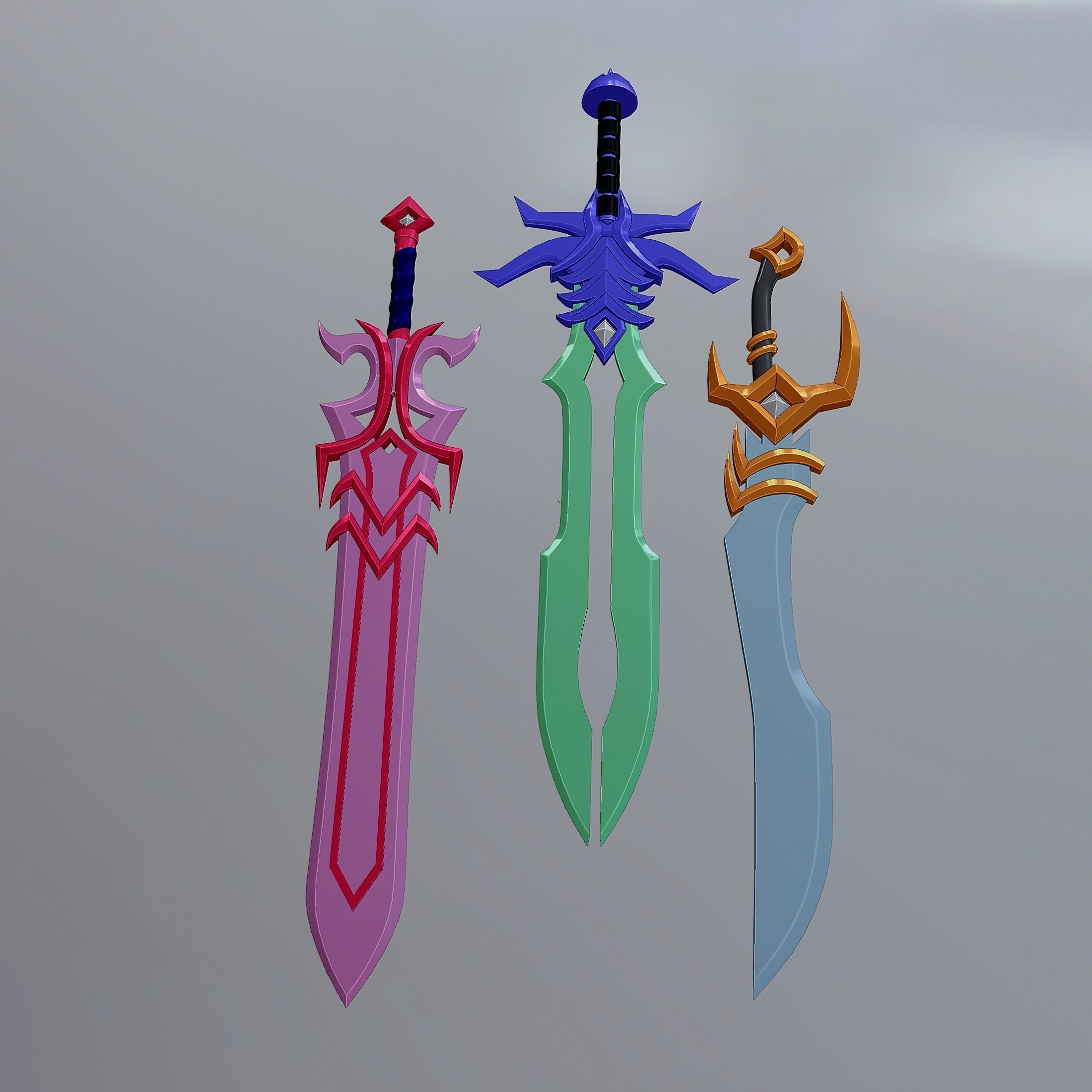 3D model Small set of fantasy weapons VR / AR / low-poly | CGTrader