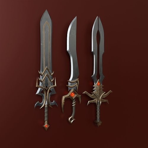 3D model Small set of fantasy weapons VR / AR / low-poly | CGTrader