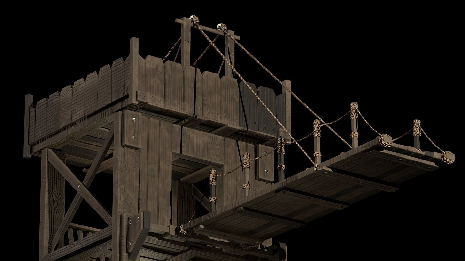 3D model Medieval Siege Weapon - Siege Tower VR / AR / low-poly | CGTrader
