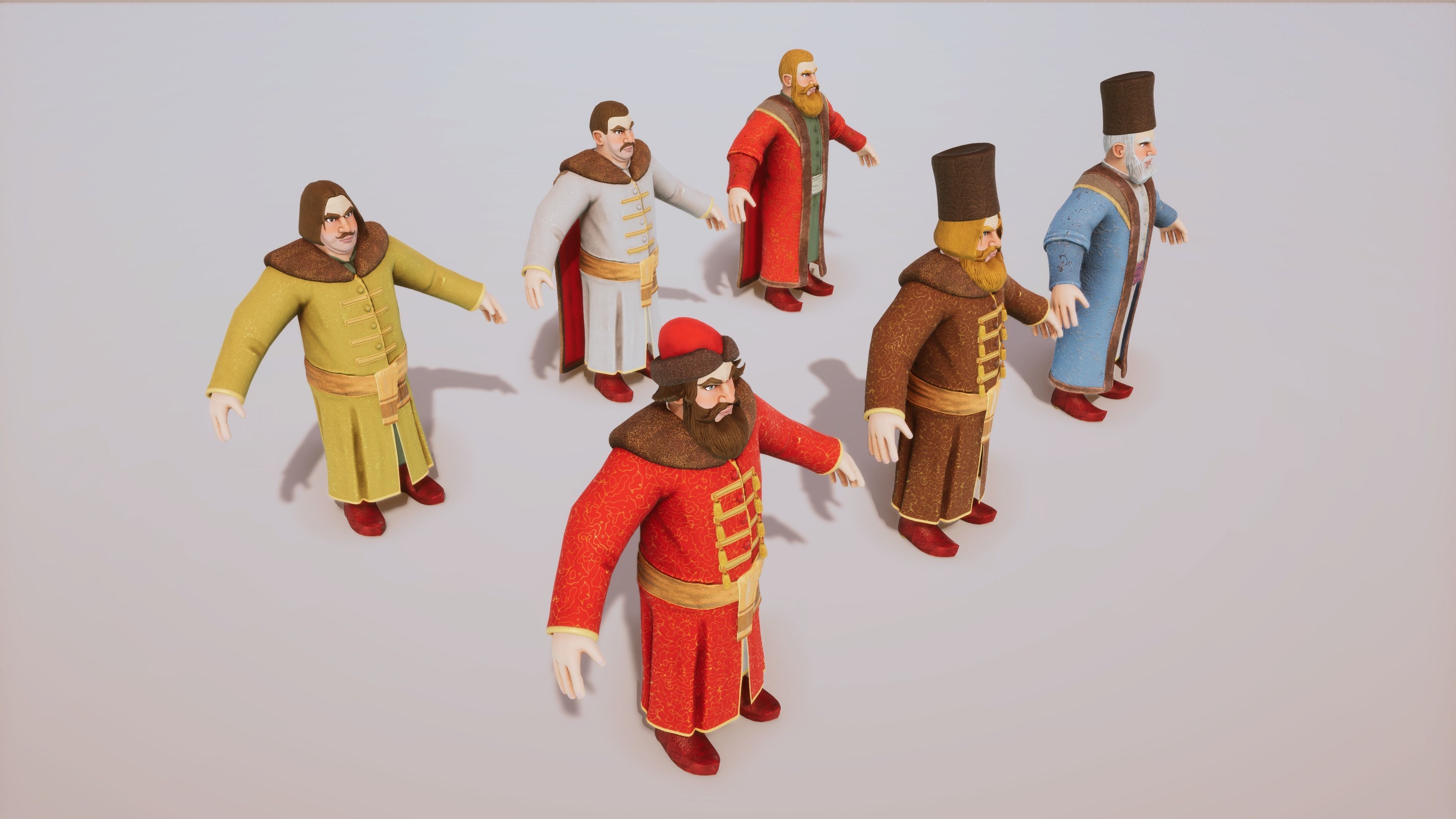 3D model Stylized Medieval Rich People Kit Rigged With Shape Keys VR ...