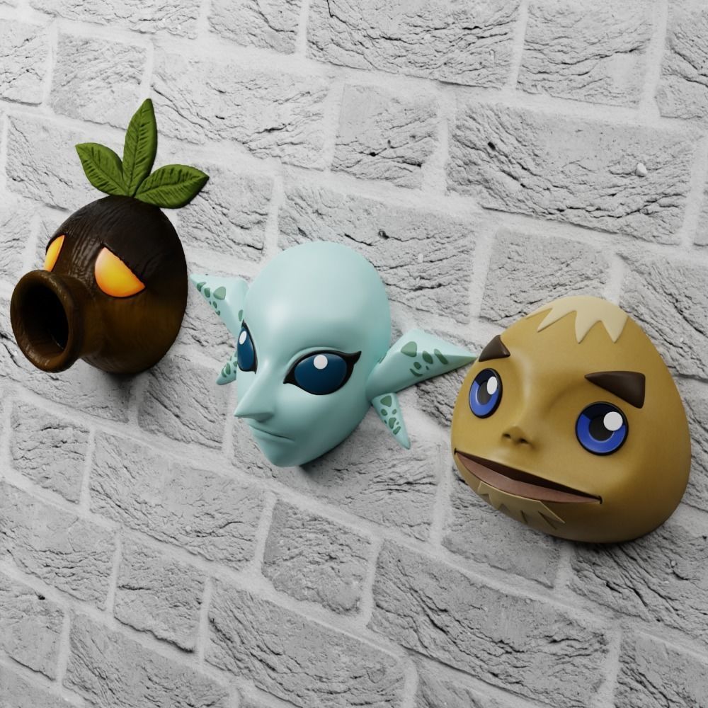 Zelda Wall Decor Majora Mask Deku Goron Zora 3D model | CGTrader