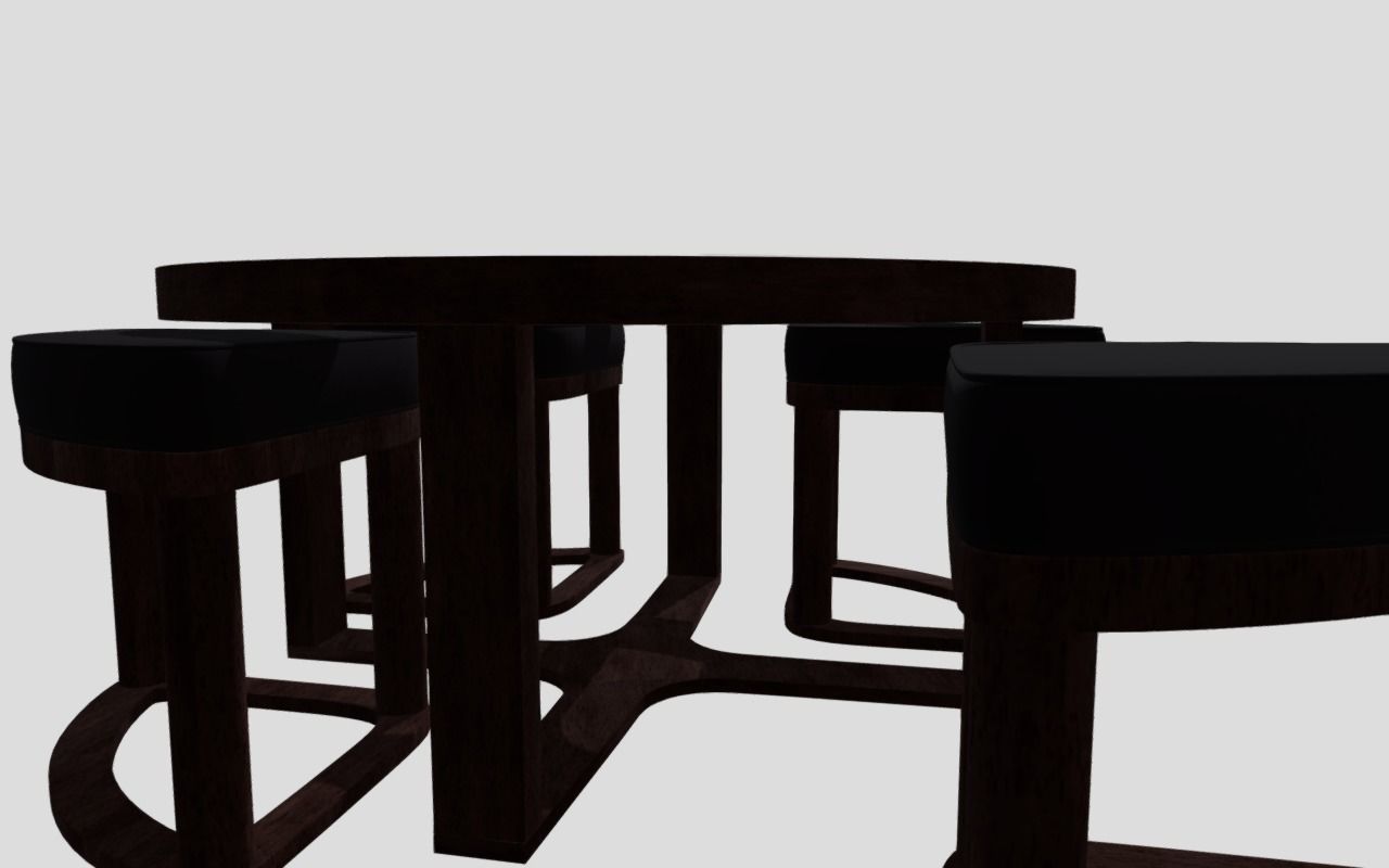 Center table with chairs 3D model | CGTrader