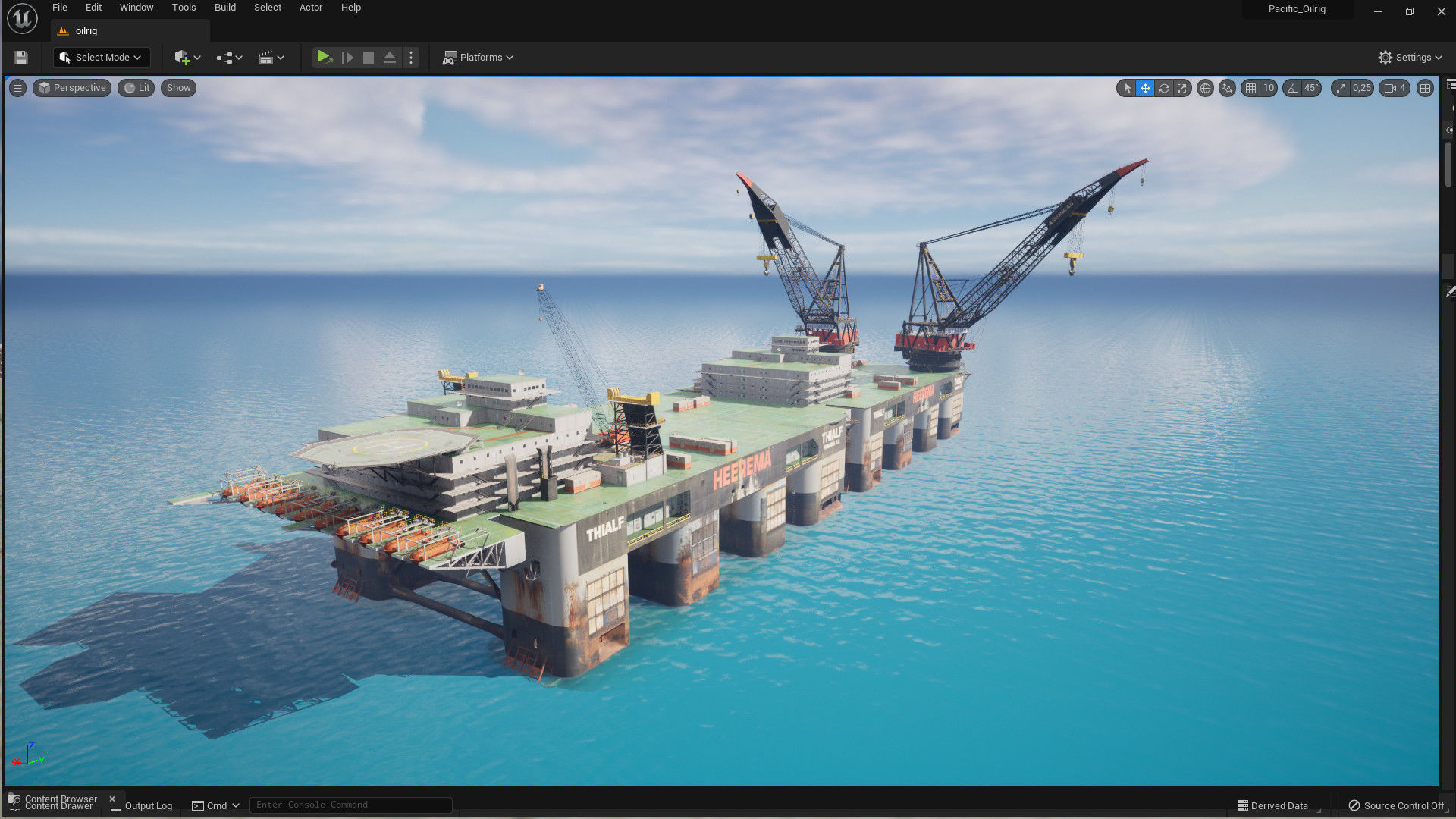 Pacific Oilrig 3D model animated | CGTrader
