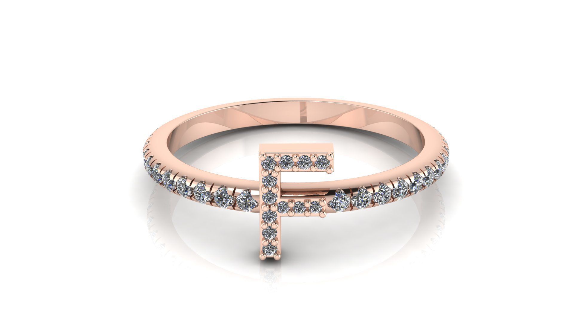 Alphabet Diamond Rings F 3D model 3D printable | CGTrader