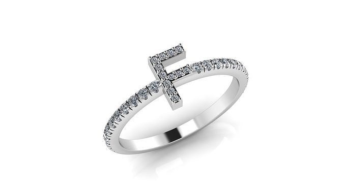 Alphabet Diamond Rings F 3D model 3D printable | CGTrader