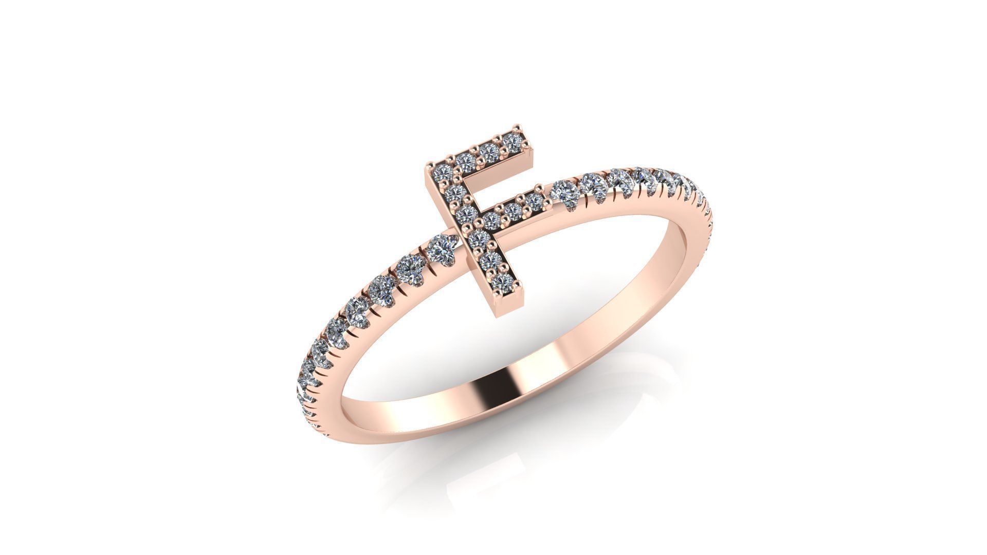 Alphabet Diamond Rings F 3D model 3D printable | CGTrader