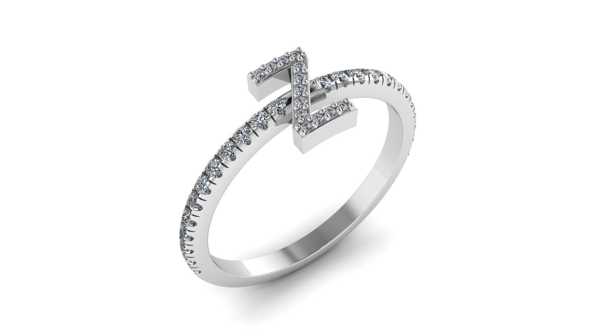 Alphabet Diamond Rings Z 3D model 3D printable | CGTrader