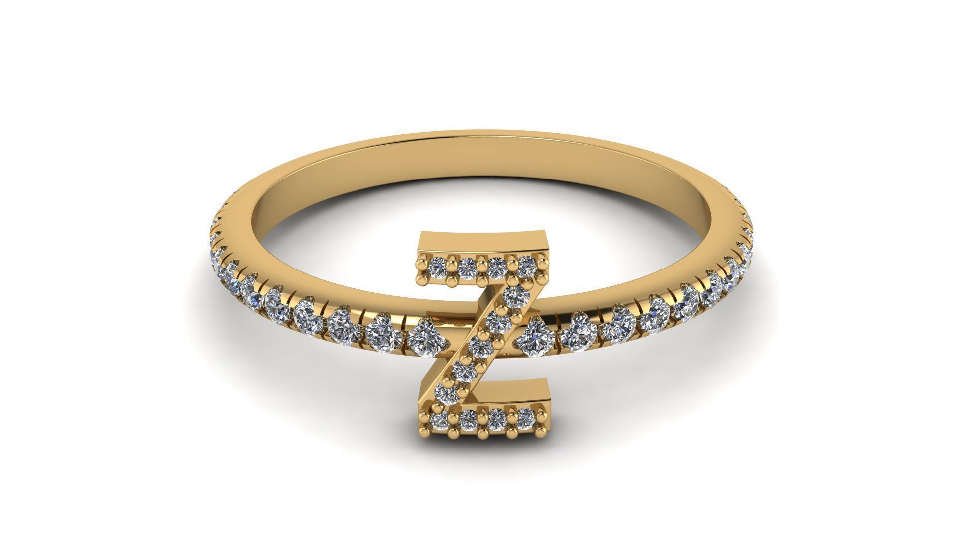 Alphabet Diamond Rings Z 3D model 3D printable | CGTrader