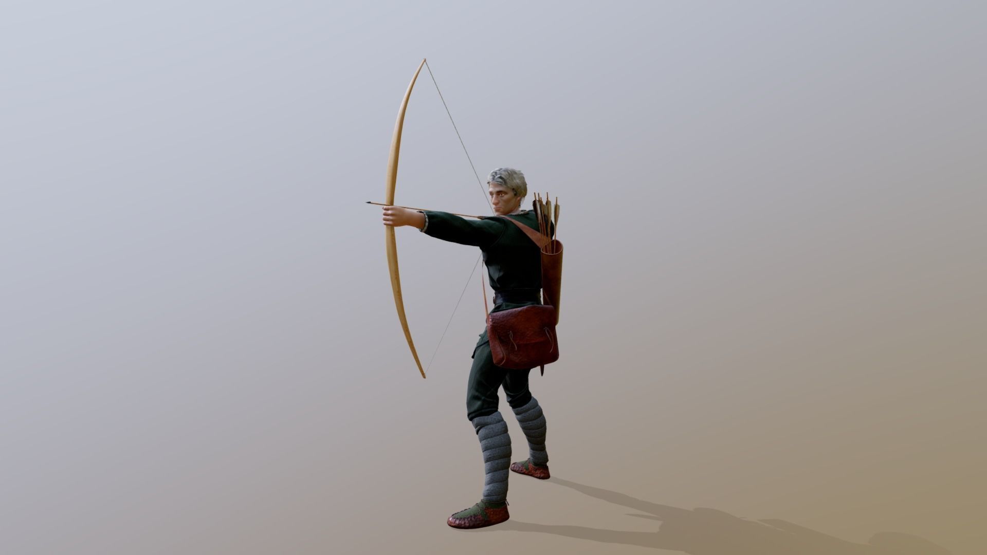 3D model 3D - Gothic Archer in Traditional Attire - best quality VR ...