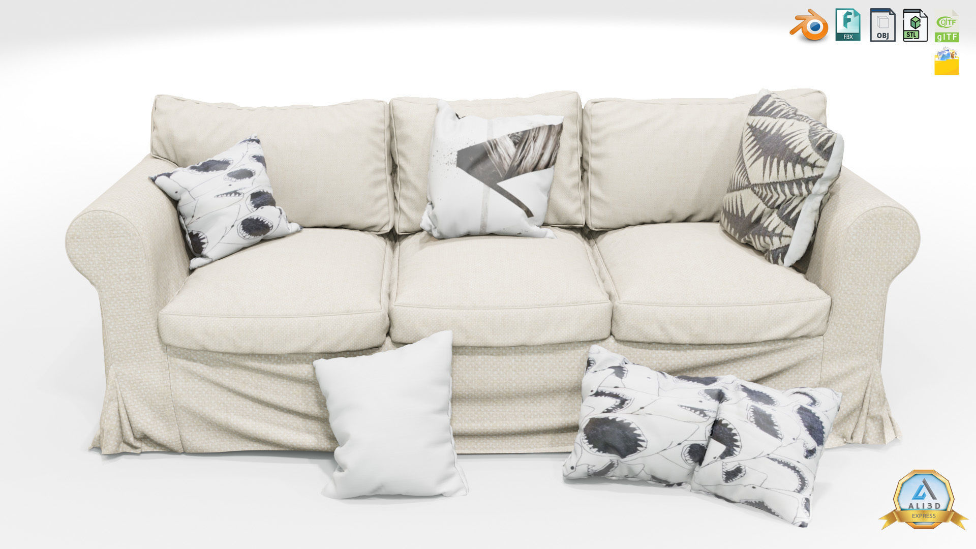 Stylized Sofa couch for Living Room 3D model | CGTrader