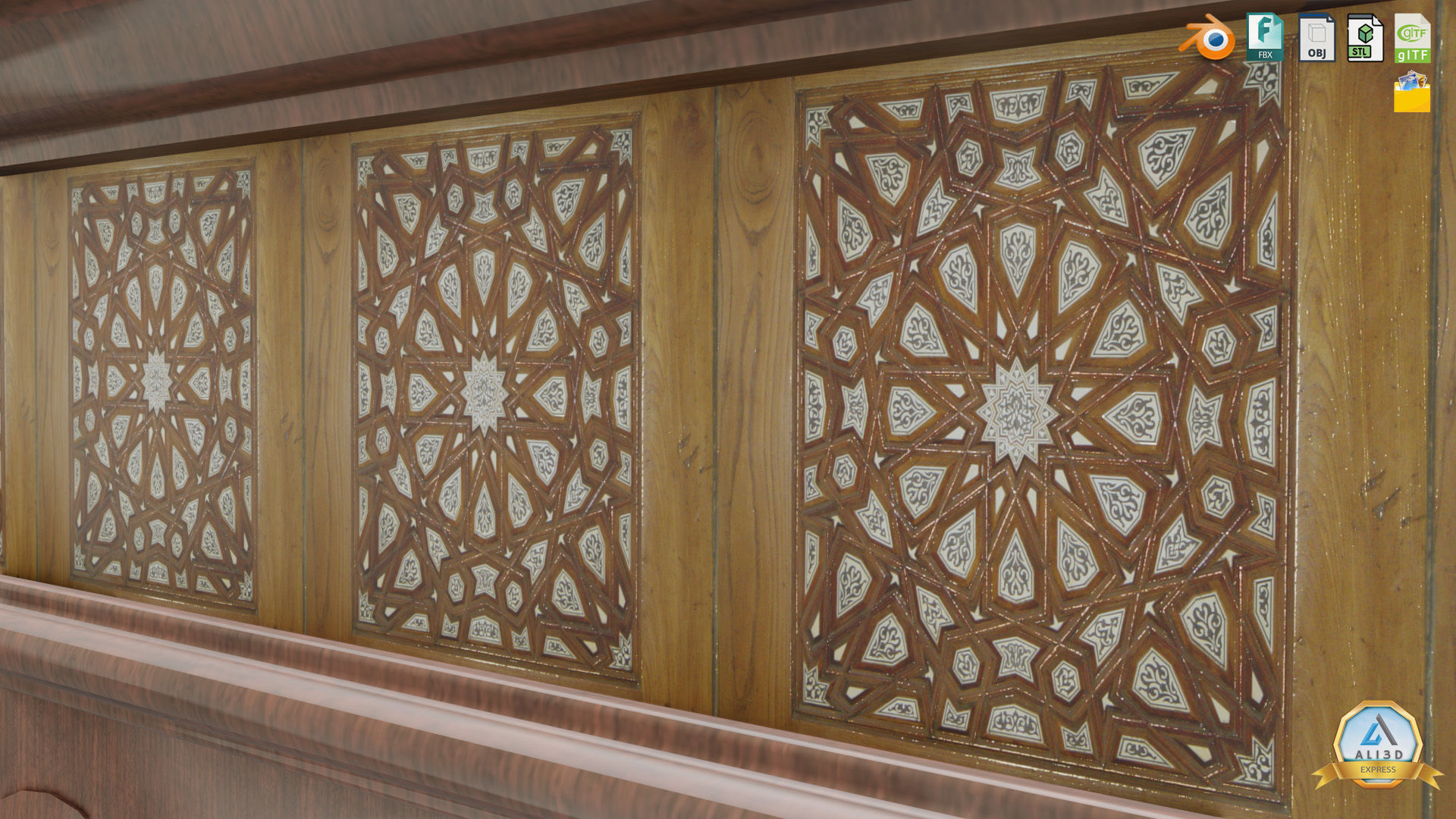 Stylized Sofa chair couch with Wooden patterns 3D model | CGTrader