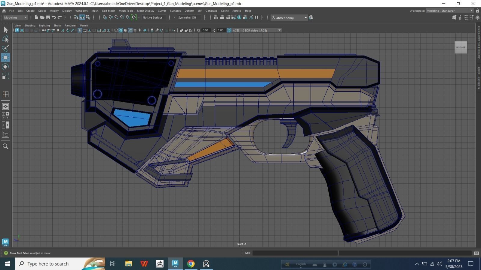 Hard Surface Gun Model free 3D model | CGTrader