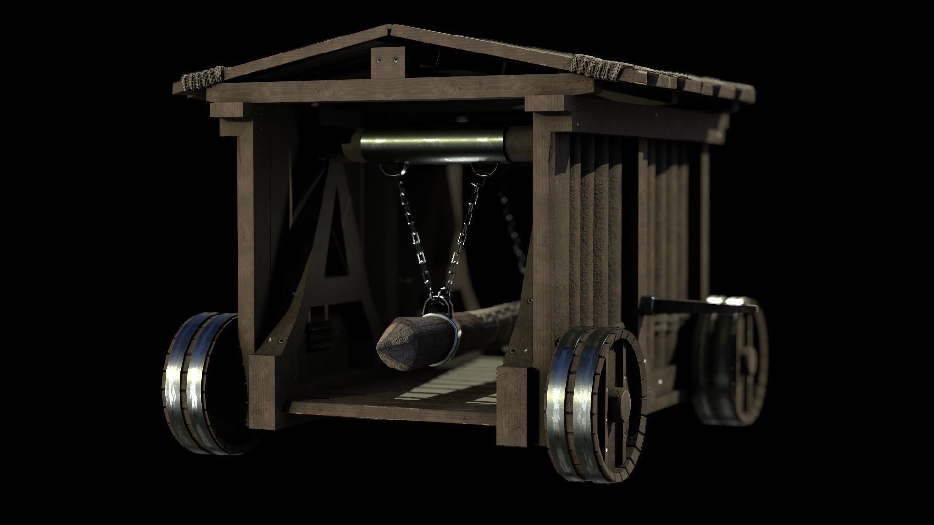 3D model Medieval Siege Weapon - Heavy Battering ram VR / AR / low-poly ...