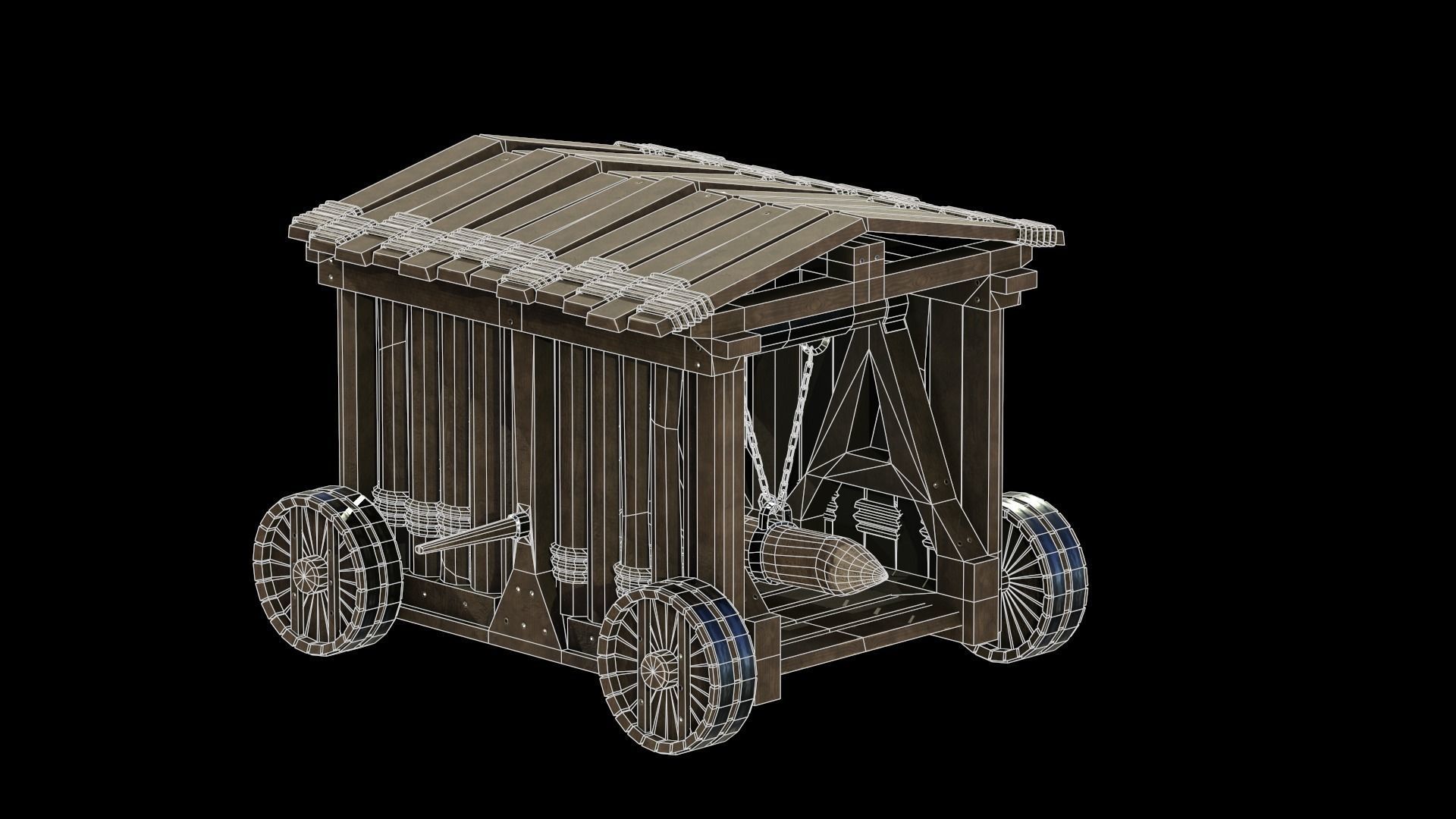 3D model Medieval Siege Weapon - Heavy Battering ram VR / AR / low-poly ...