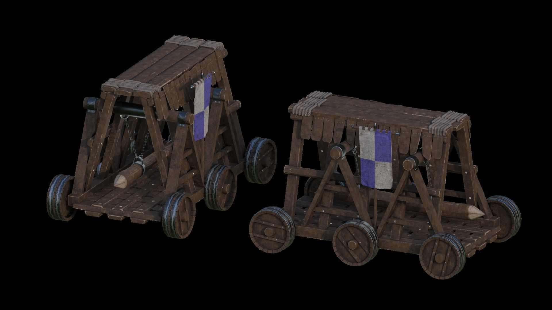 3D model Medieval Siege Weapon - Light Battering ram VR / AR / low-poly ...