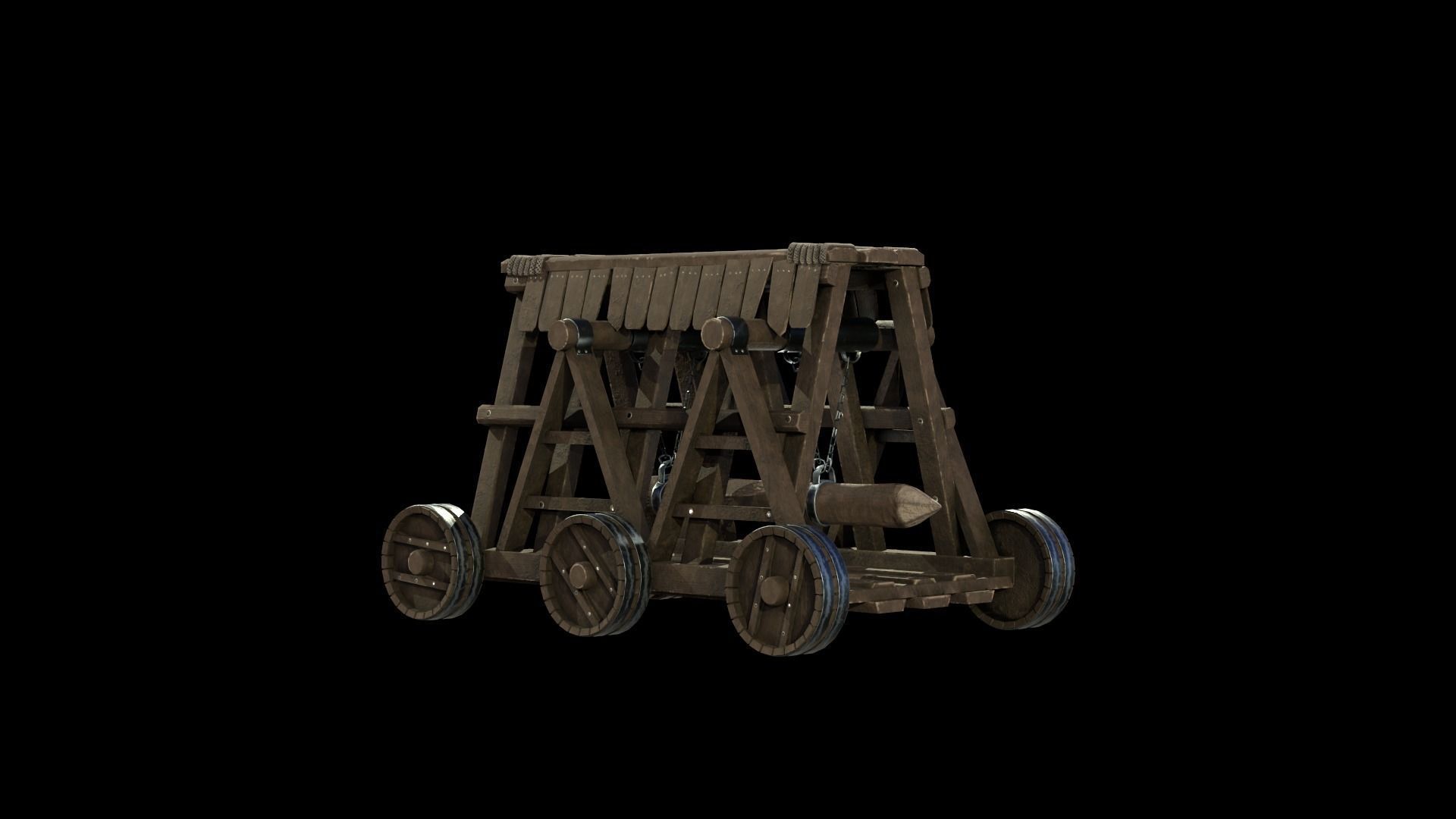 3D model Medieval Siege Weapon - Light Battering ram VR / AR / low-poly ...