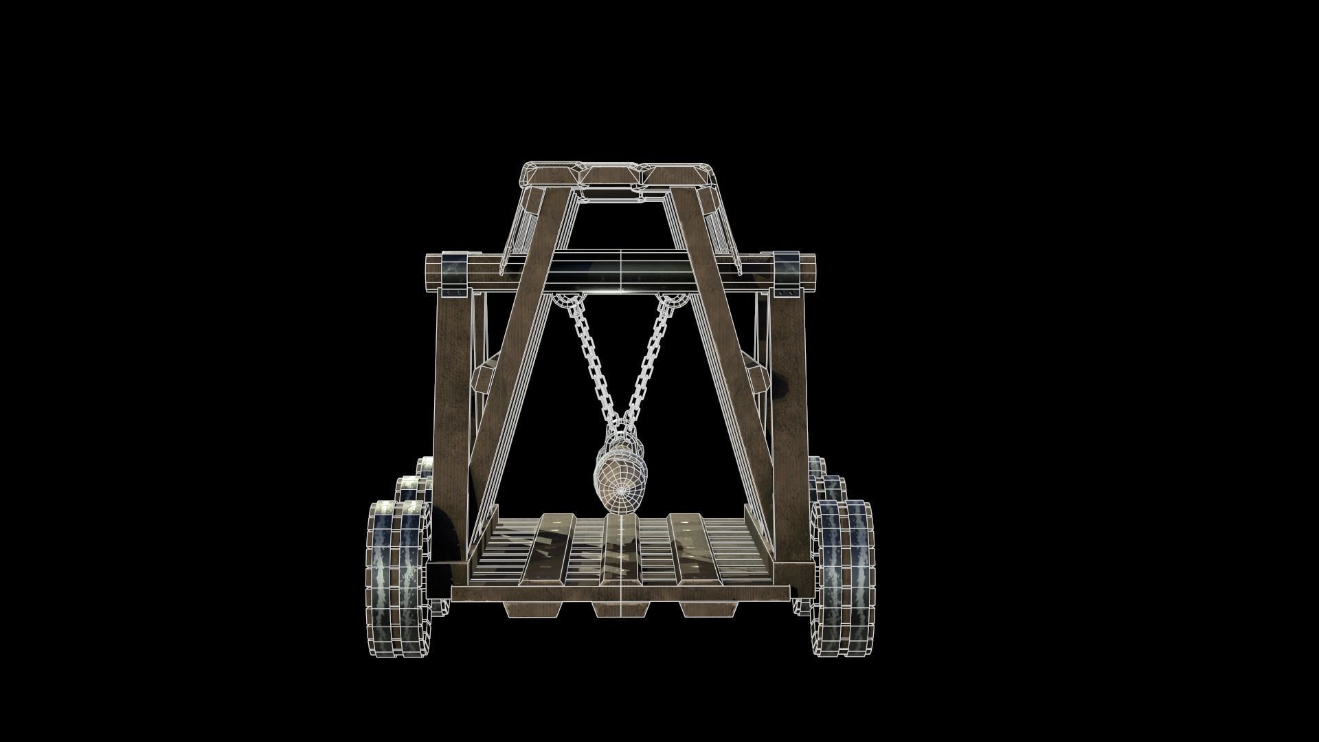 3D model Medieval Siege Weapon - Light Battering ram VR / AR / low-poly ...