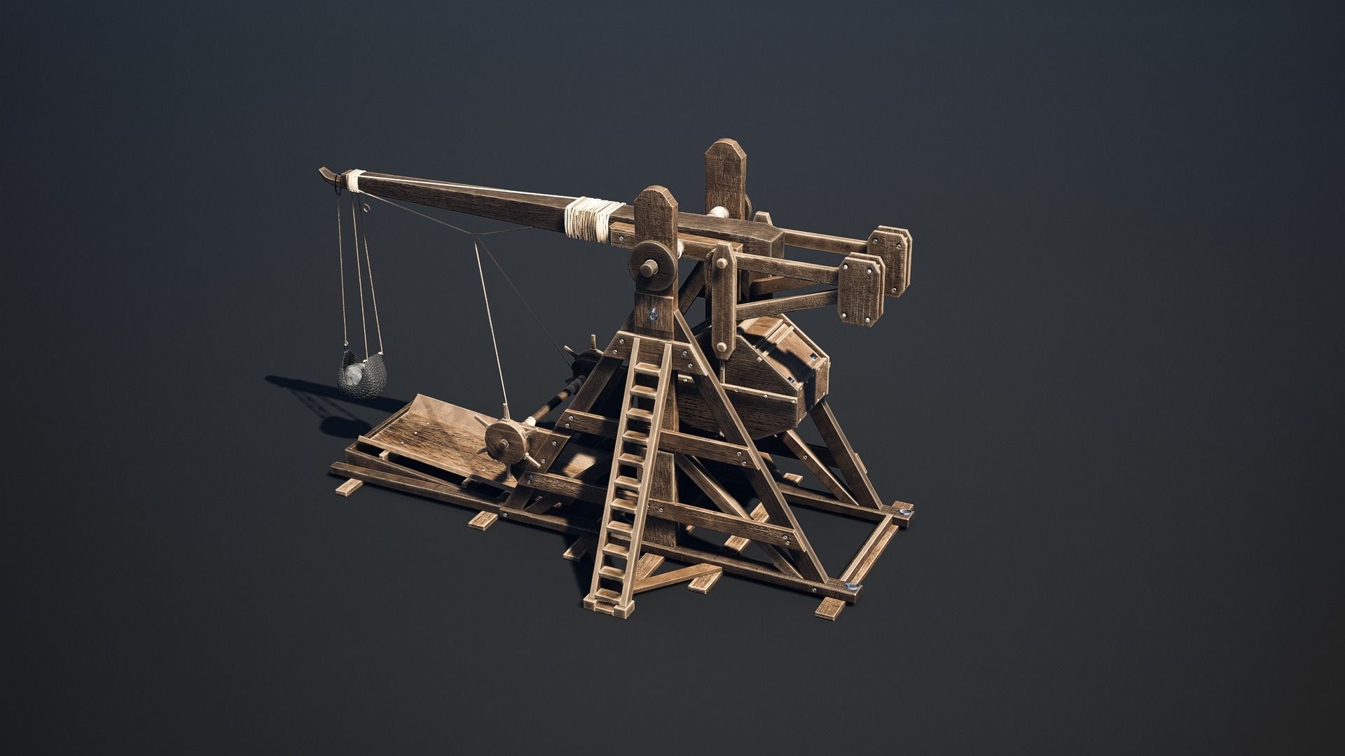 3D model Medieval Siege Weapon - Trebuchet VR / AR / low-poly | CGTrader
