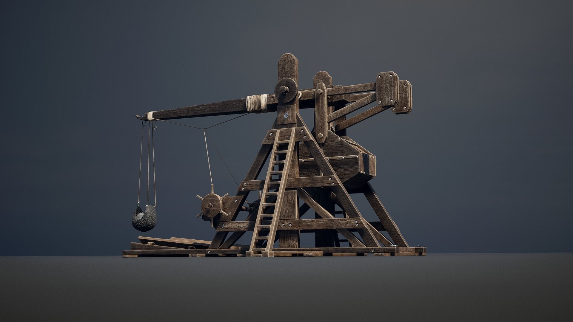 3D model Medieval Siege Weapon - Trebuchet VR / AR / low-poly | CGTrader