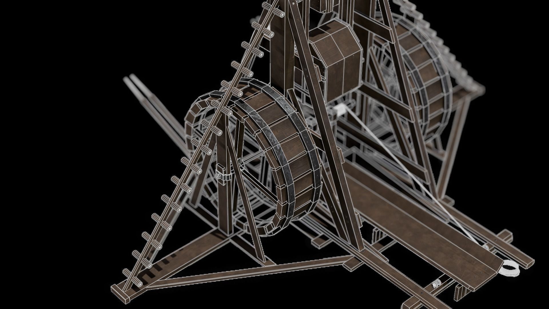 3D model Medieval Siege Weapon - Long Trebuchet VR / AR / low-poly ...
