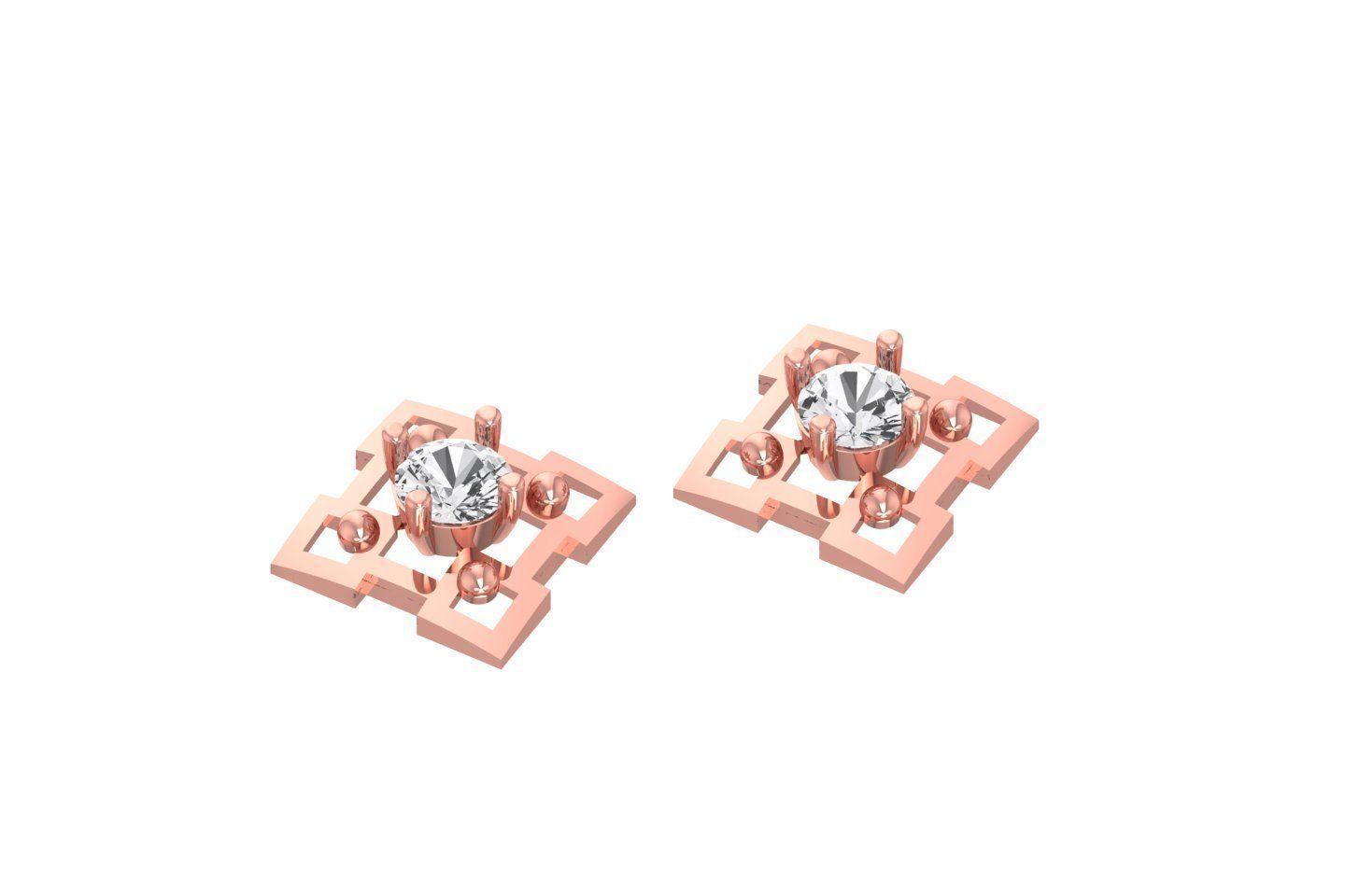 Women Studs Earring 3dm STL OBJ FBX Renders Details 3D model 3D ...