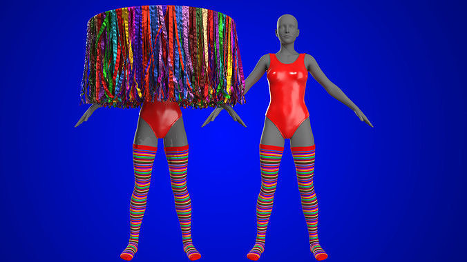 Rainbow Parade Outfit Fitted to Gen8 Body Mesh 3D model | CGTrader