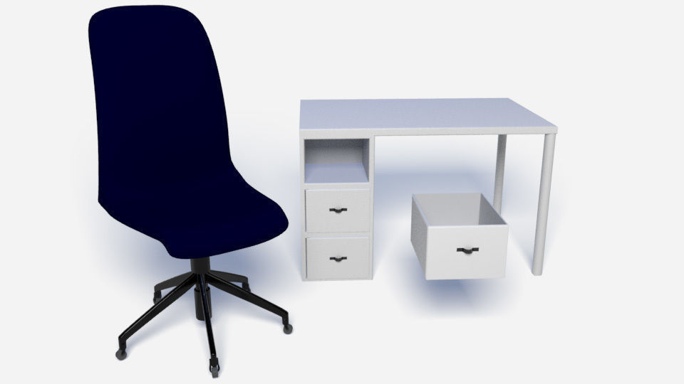 3D computer desk - Workstation 3D model 3D printable | CGTrader