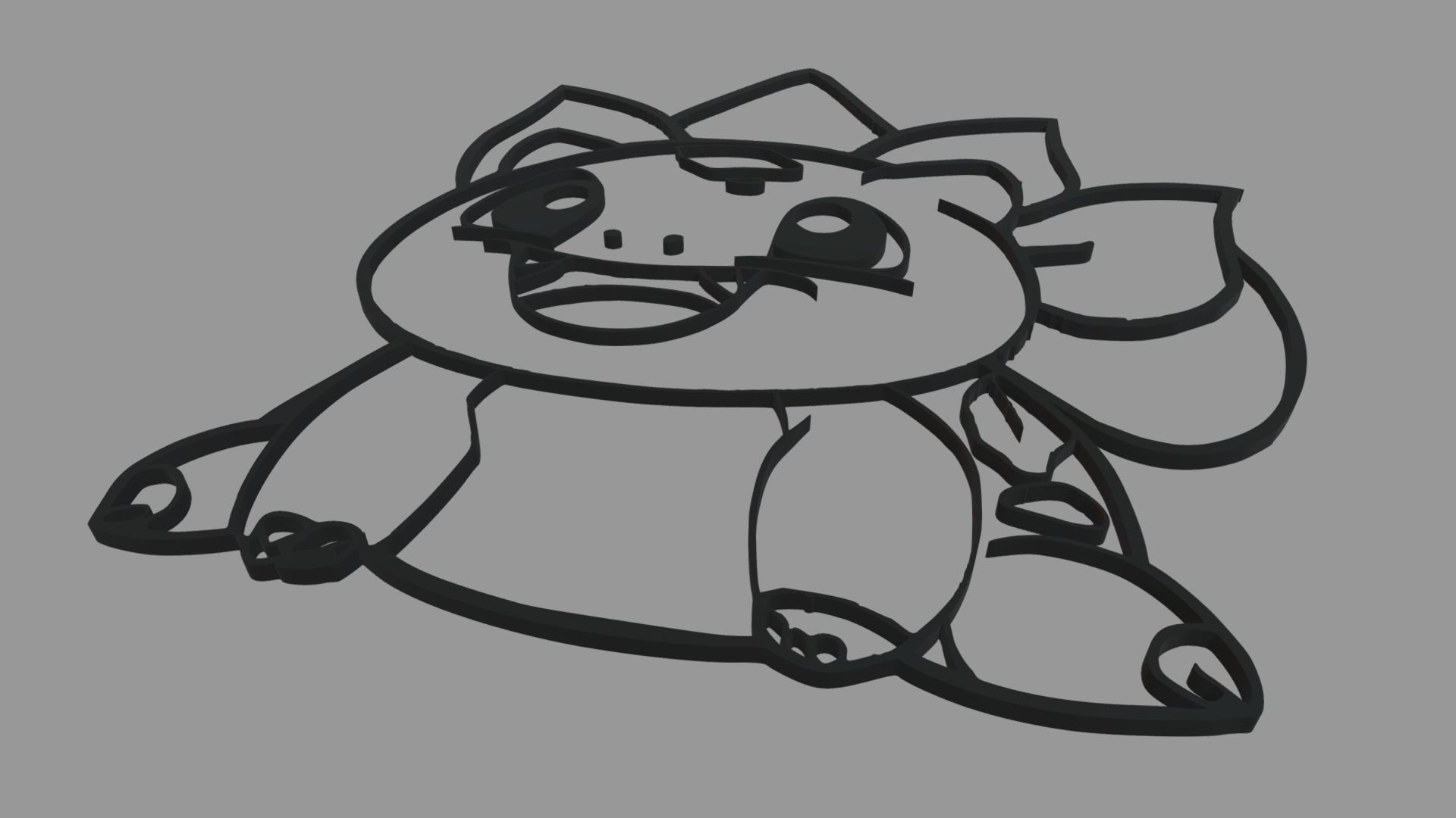Bulbasaur Wall Silhouette 01 3D model 3D printable | CGTrader