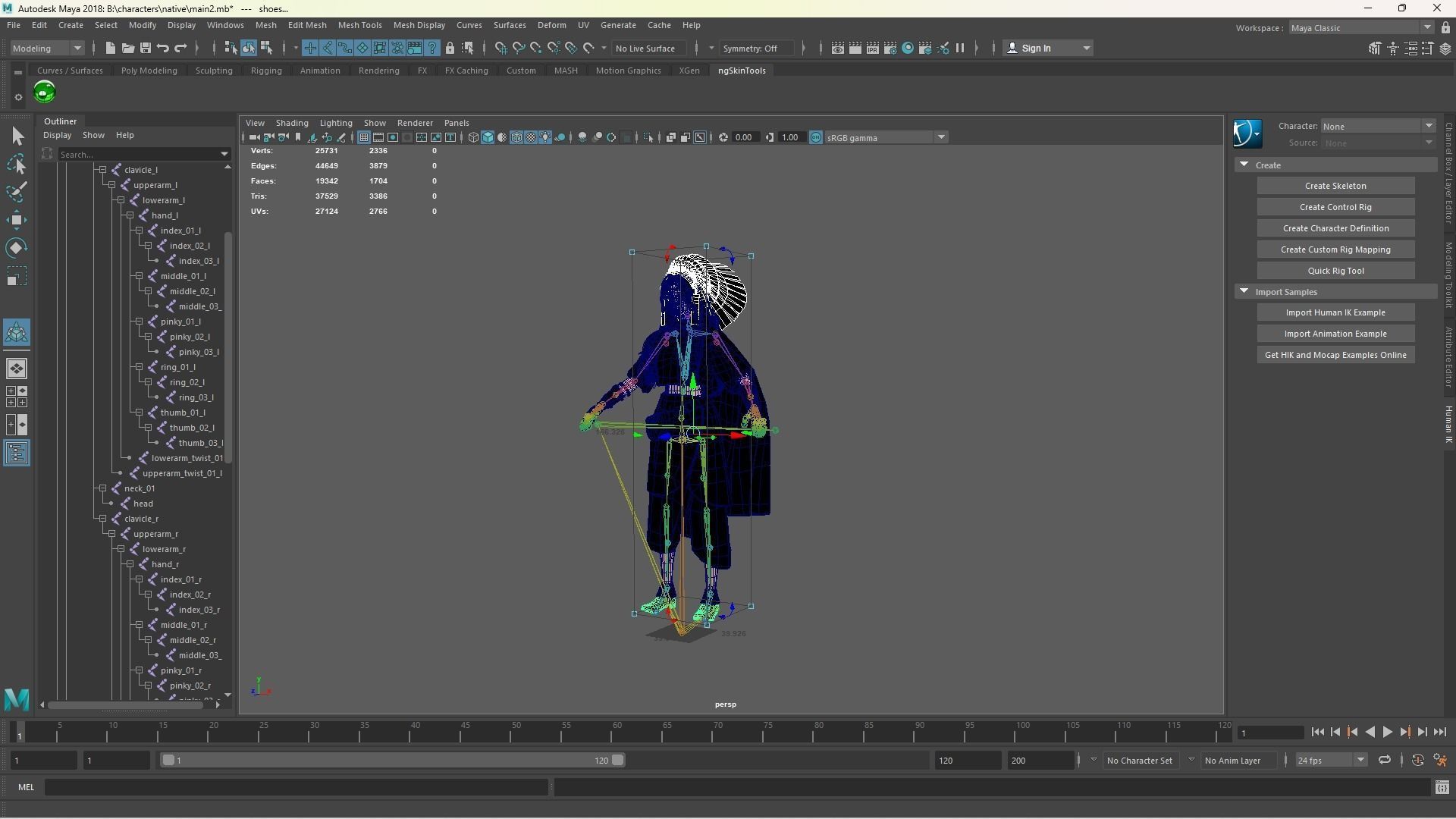 3D model Native American Woman VR / AR / low-poly rigged | CGTrader
