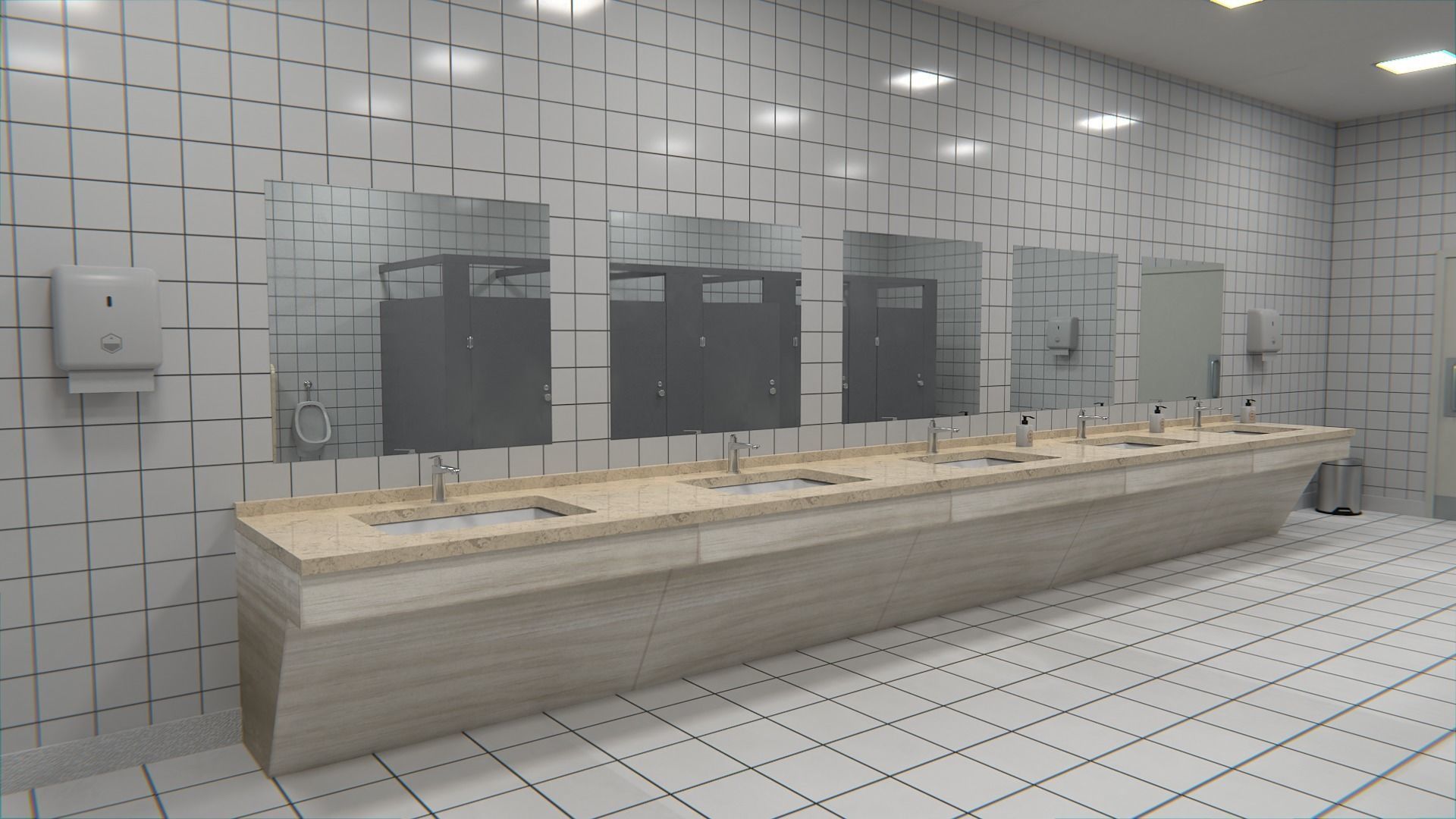 3D model Public Restroom Modular Pack VR / AR / low-poly | CGTrader