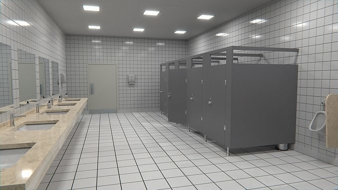 3D model Public Restroom Modular Pack VR / AR / low-poly | CGTrader