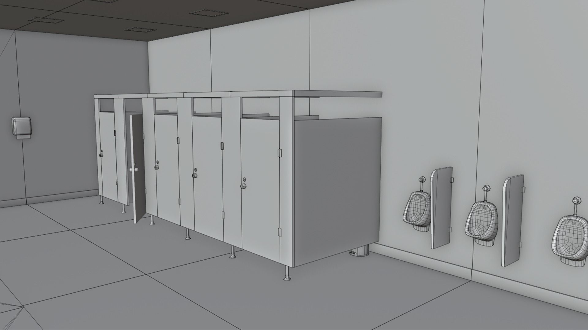 3D model Public Restroom Modular Pack VR / AR / low-poly | CGTrader