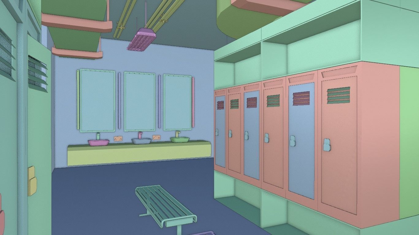 3D model Modern Gym Locker Room VR / AR / low-poly | CGTrader