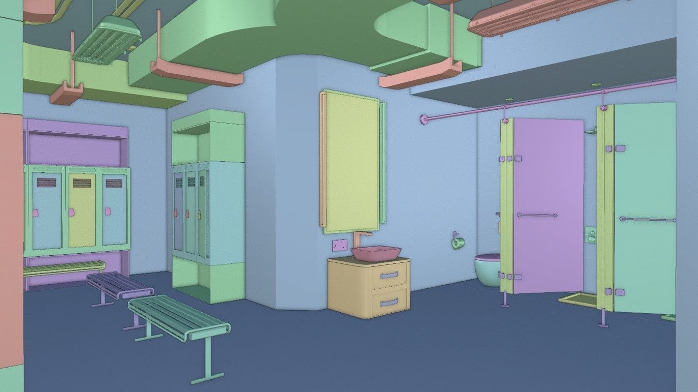 3D model Modern Gym Locker Room VR / AR / low-poly | CGTrader