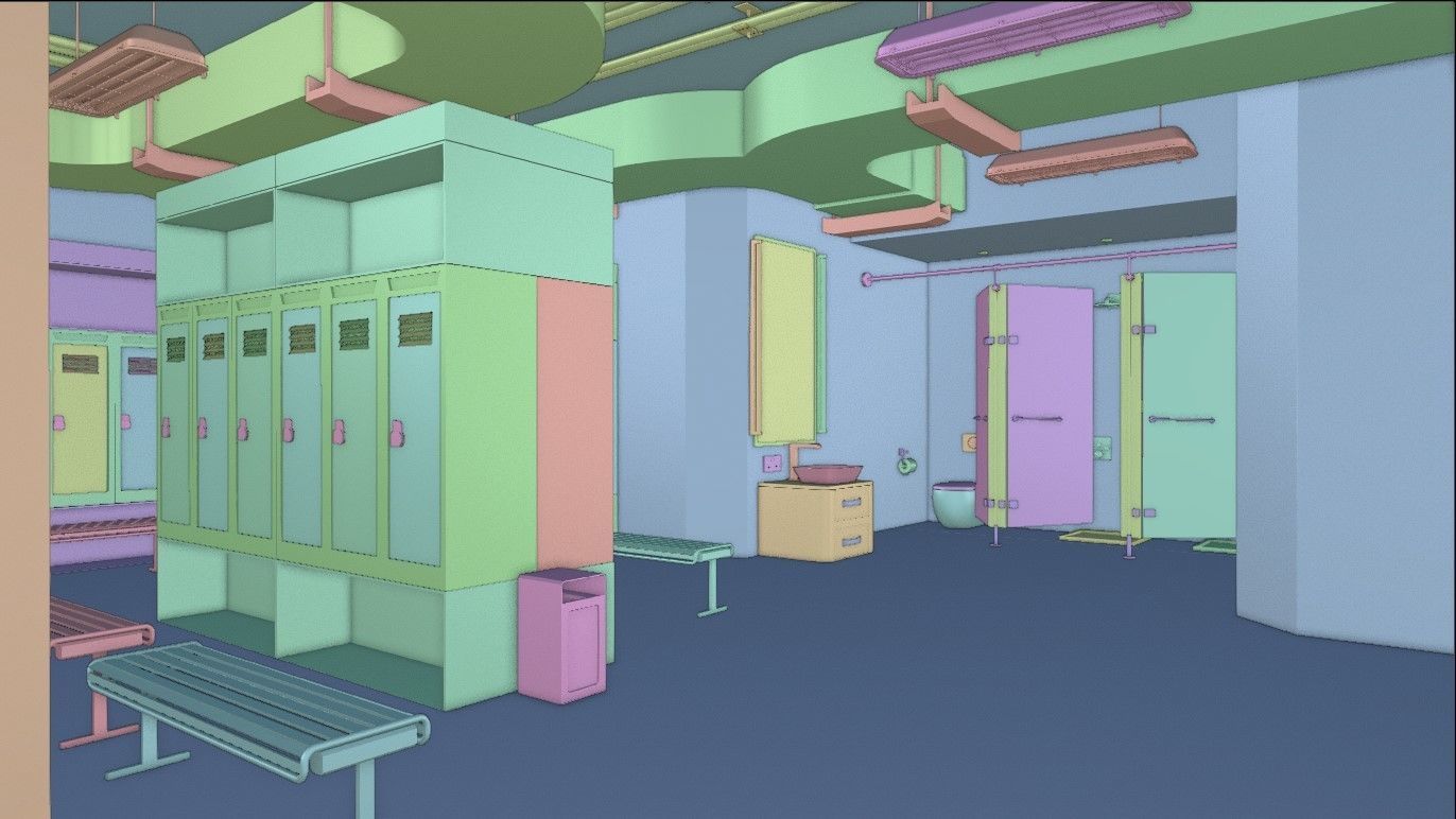 3D model Modern Gym Locker Room VR / AR / low-poly | CGTrader