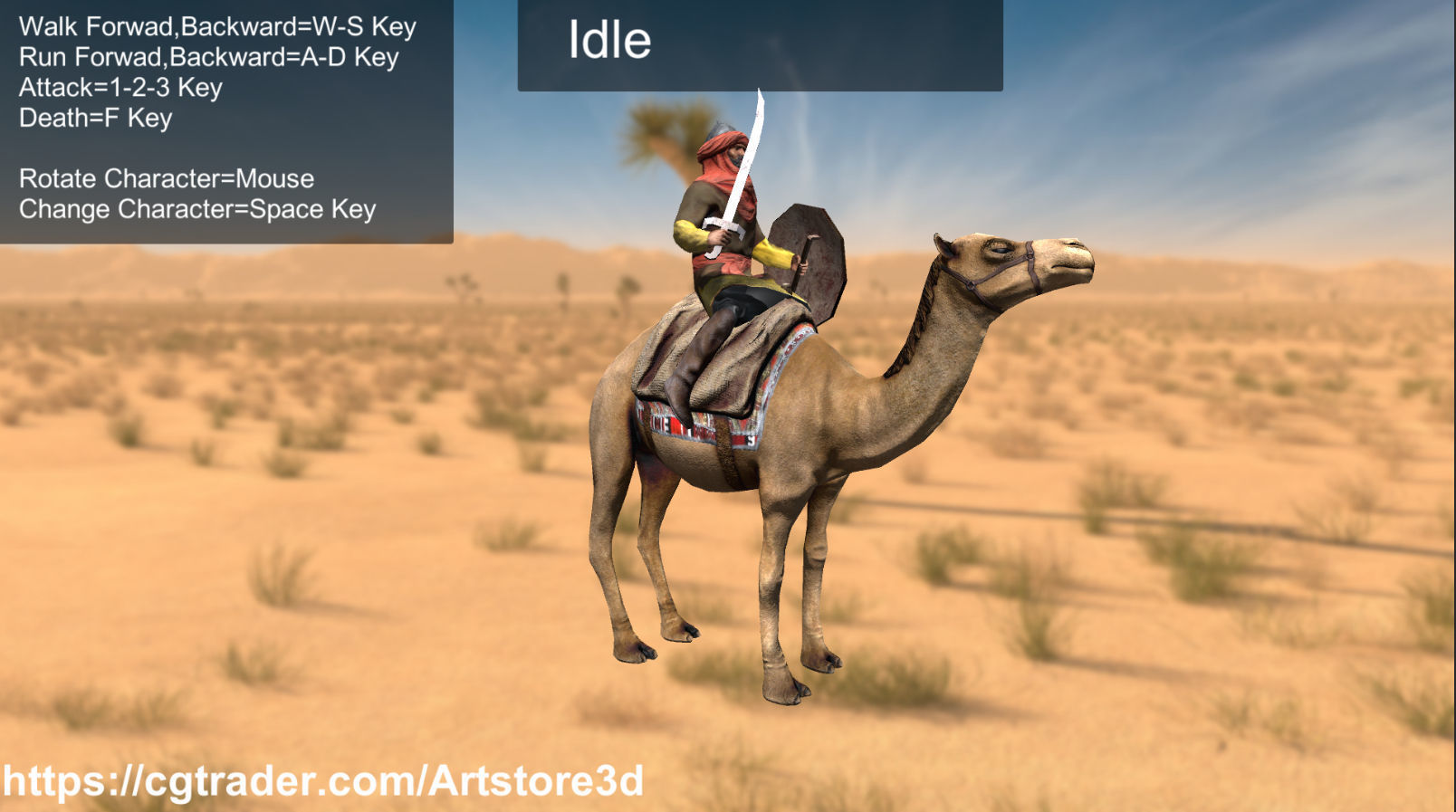 3D model Warrior Camel Rider-Arab-Optimize VR / AR / low-poly | CGTrader