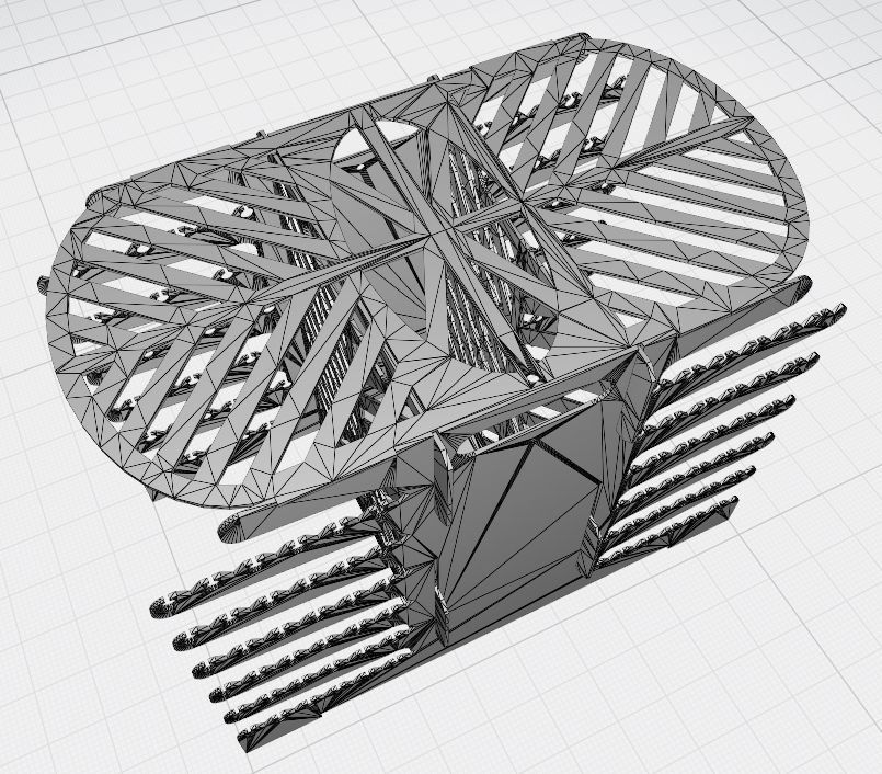 3D model Vertical collapsible brazier with design VR / AR / low-poly ...